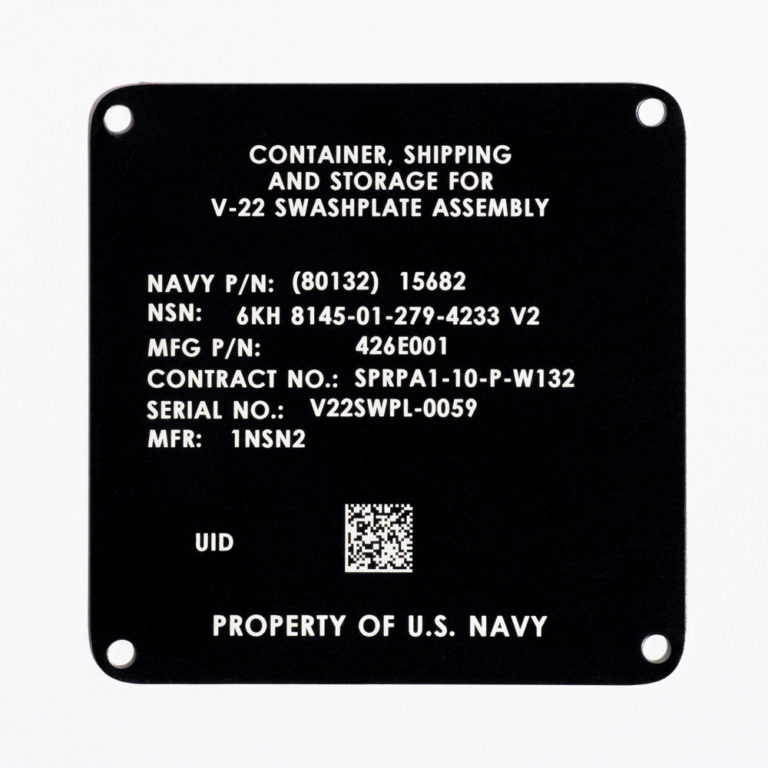 IUID Plates & Labels | IUID Marking, Verification & Registration Services